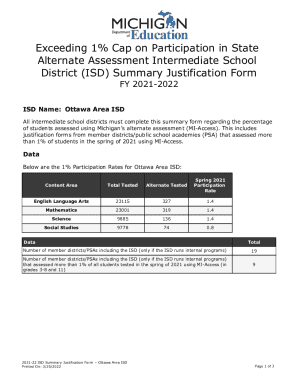 Fillable Online ISD Summary Justification Form Fax Email Print - pdfFiller