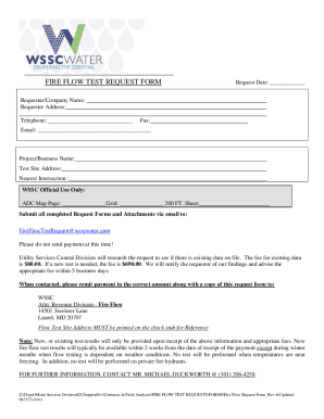 Fillable Online FIRE FLOW REQUEST FORM Fax Email Print - pdfFiller