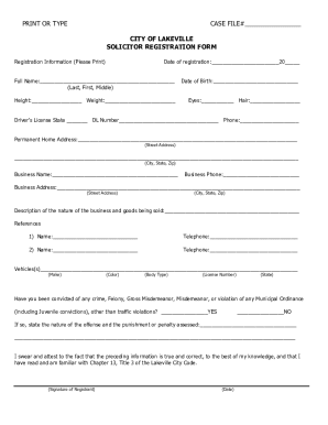 Fillable Online Solicitor Permit Application Form Fax Email Print ...