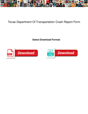 Fillable Online Texas Department Of Transportation Crash Report Form ...