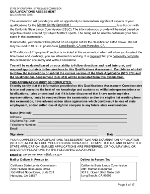 Fillable Online STATE OF CALIFORNIA - STATE LANDS COMMISSION ...