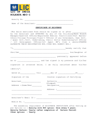 Fillable Online LIC Life CertificateExistence Certificate, How to Get ...