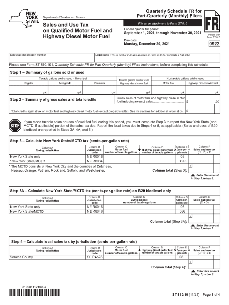 Fillable Online Quarterly filer forms (Form ST-100 series)Quarterly ...