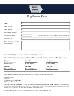 Fillable Online www.ernst.senate.governstflagrequestformFlag Request ...