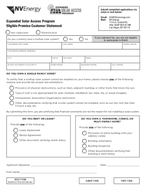 Fillable Online Expanded Solar Access Program Eligible Premise Customer ...