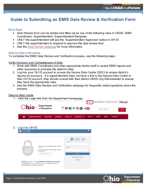 Fillable Online Guide to Submitting an EMIS Data Review & Verification ...