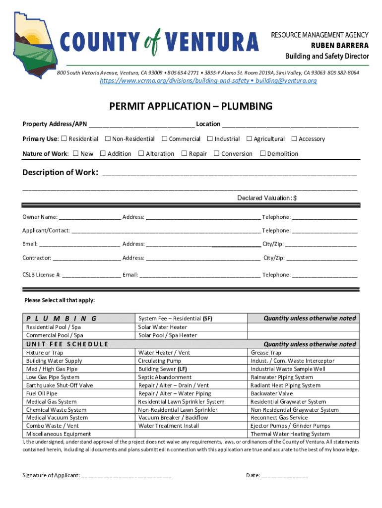 Fillable Online Application (Plumbing Permit) Fax Email Print - pdfFiller