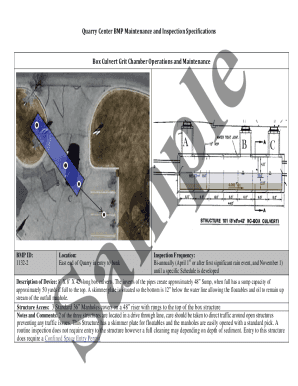 Fillable Online Quarry Center BMP Maintenance and Inspection ...