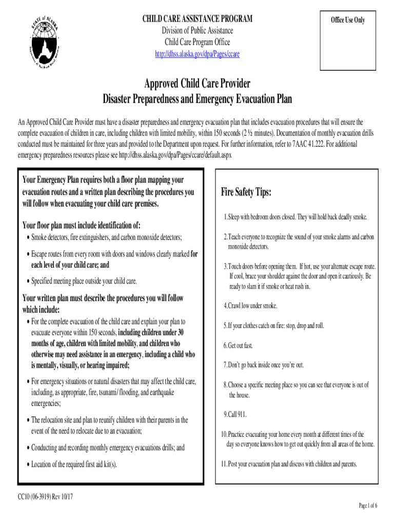 Fillable Online Disaster Preparedness and Emergency Evacuation Plan ...