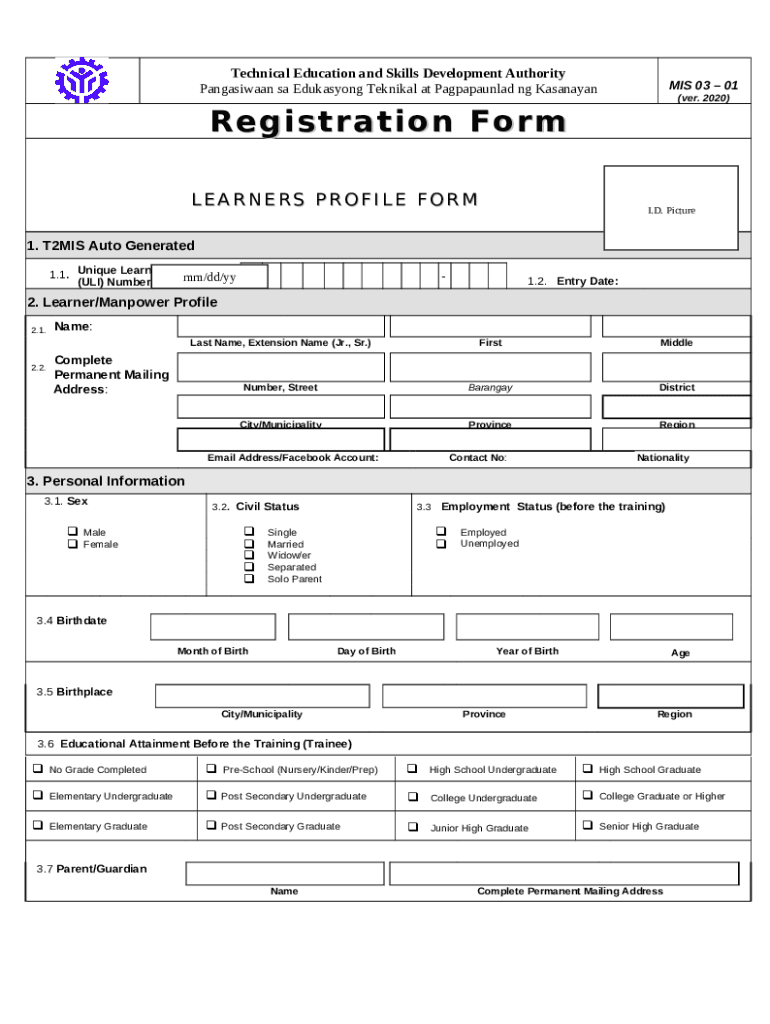 Registration - Technical Education and Skills Development Authority ...
