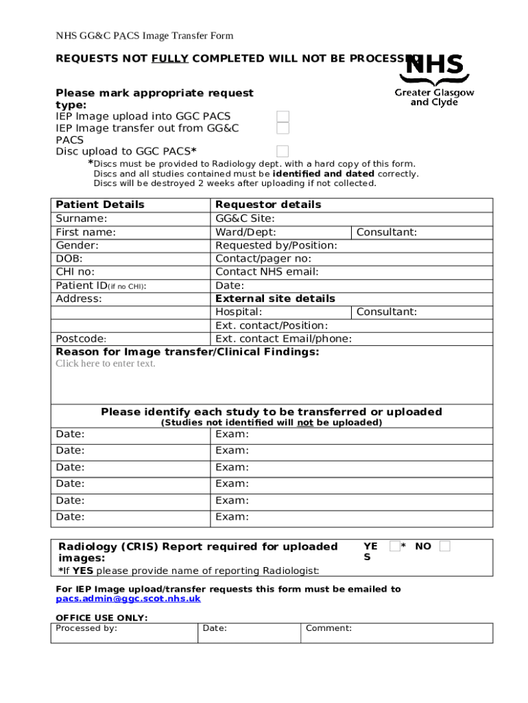 PACS to PACS Image Transfer Request - South Coast Radiology Doc ...