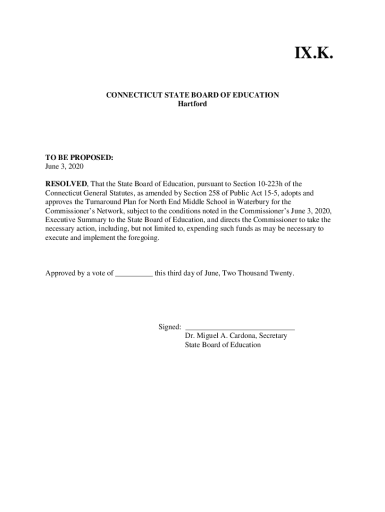 Fillable Online Turnaround Plan for North End Middle School in ...