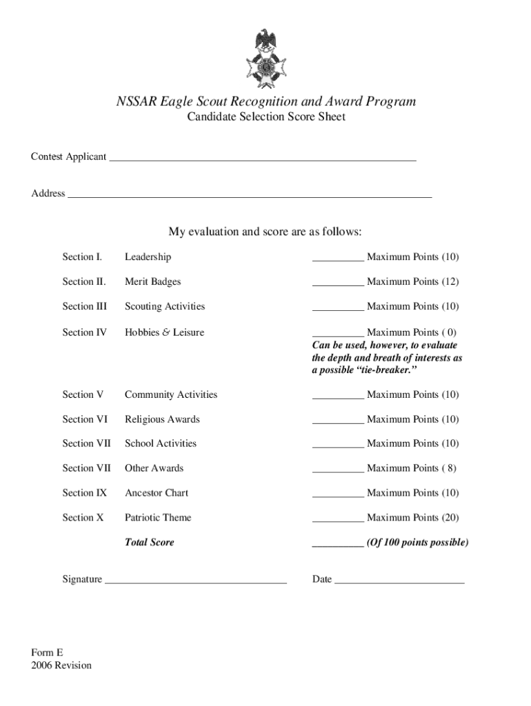 Fillable Online www.ncssar.orgwp-contentuploadsNSSAR Eagle Scout ...