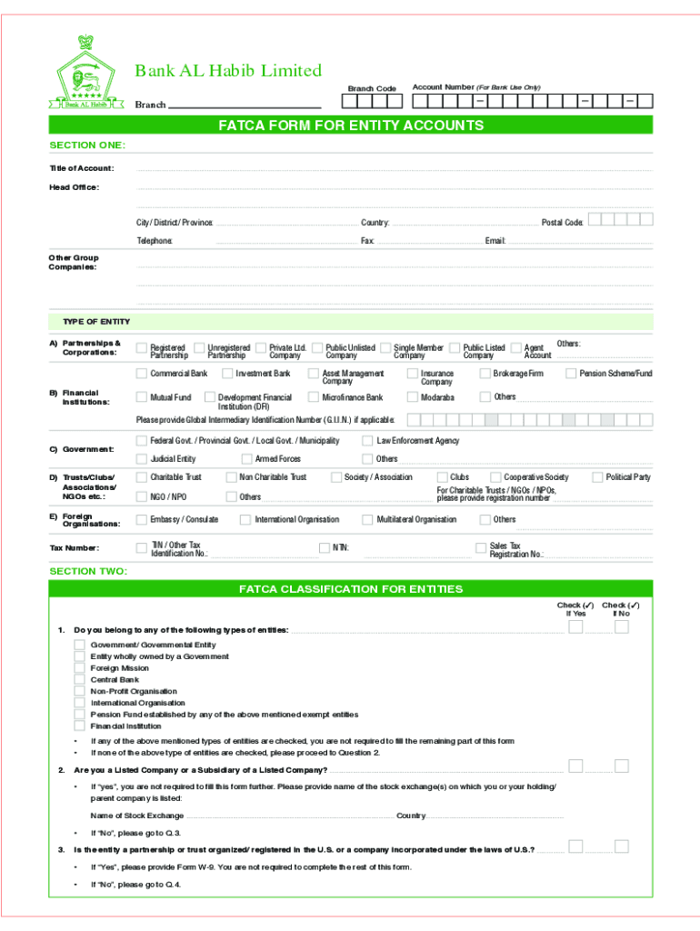 Fillable Online Overseas Fatca Form Entity (Irshad Haider) Fax Email ...