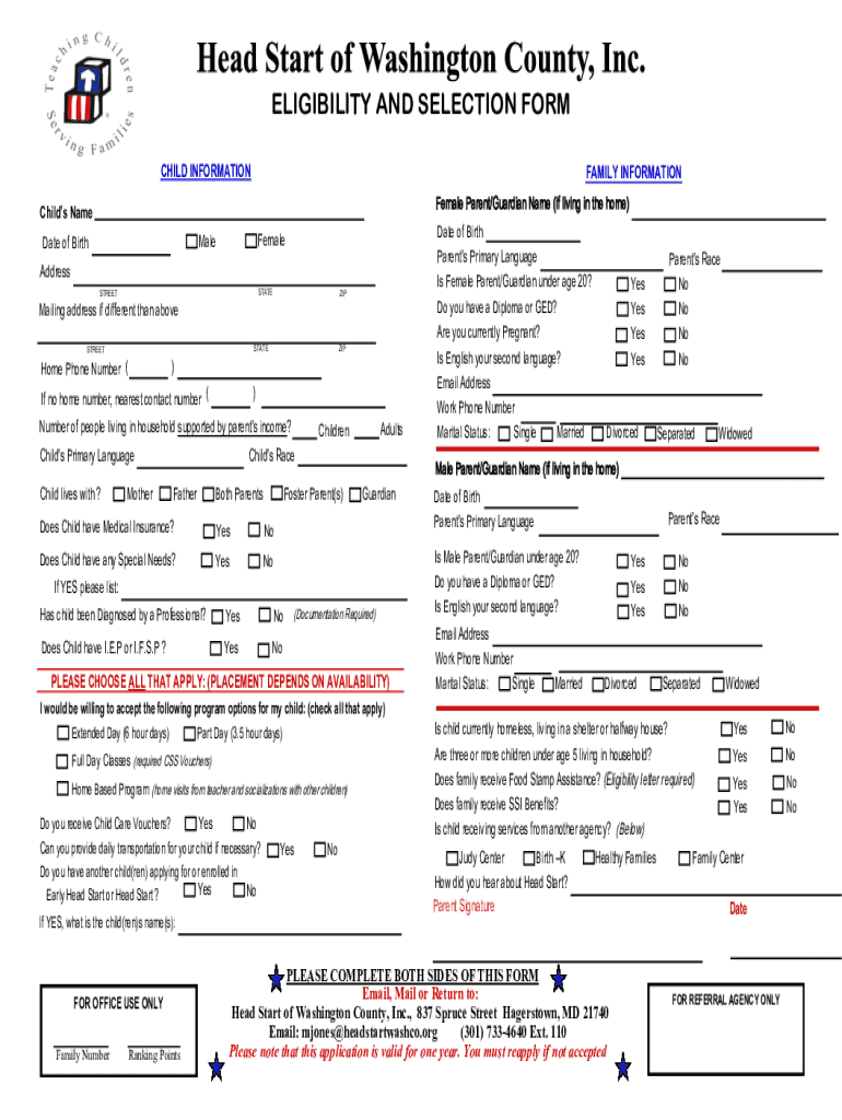 Fillable Online Head Start Collaboration OfficeWashington StateHead Start and Early Head ...