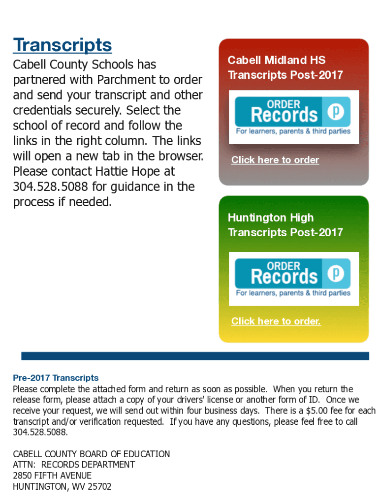 Fillable Online Transcript Request Fax Email Print - pdfFiller