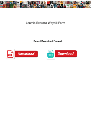 Fillable Online Loomis Express Waybill Form. Loomis Express Waybill ...