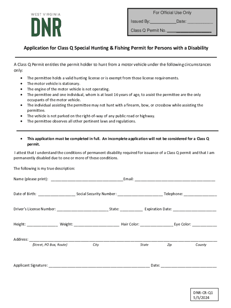 Wv dnr crq1 application: Fill out & sign online | DocHub