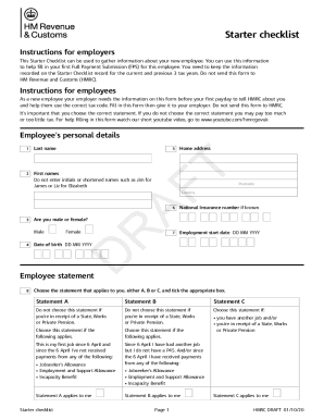 Fillable Online Starter checklist - southampton.gov.ukStarter checklist ...