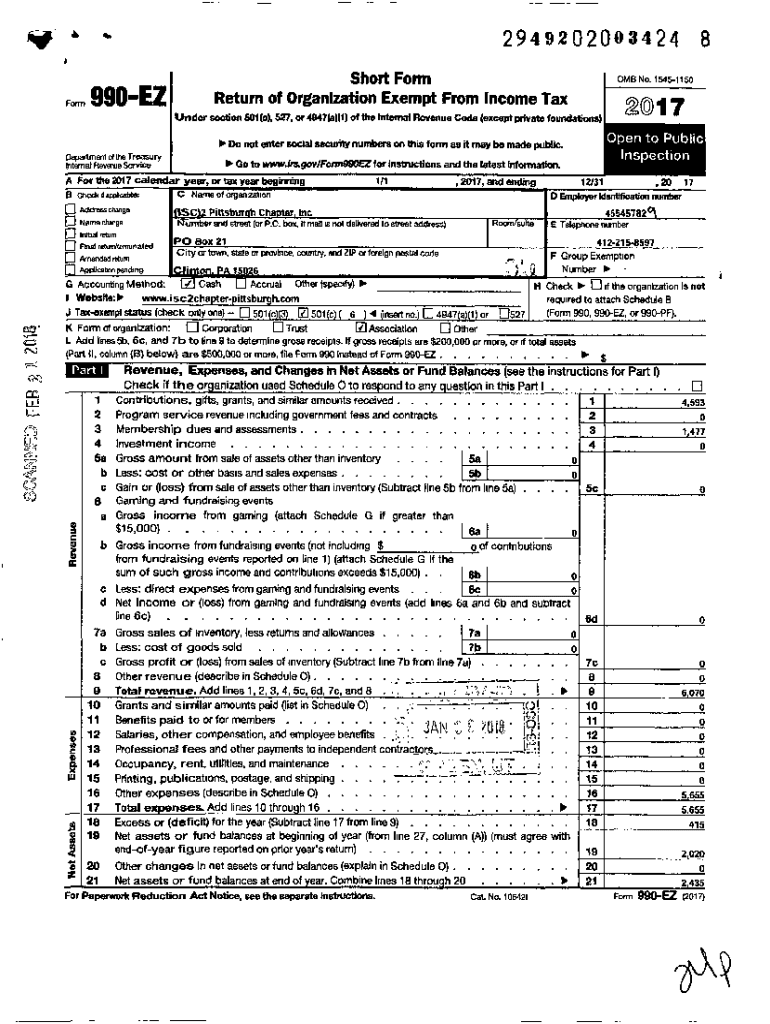 Fillable Online Form 990: Return of Organization Exempt From Income ...
