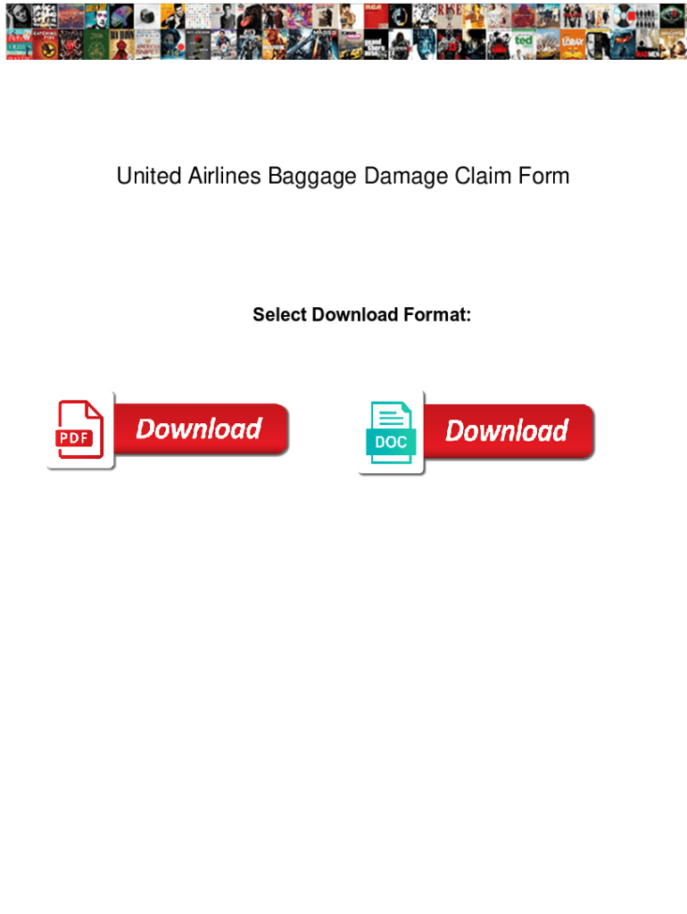 Fillable Online United Airlines Baggage Damage Claim Form. United ...