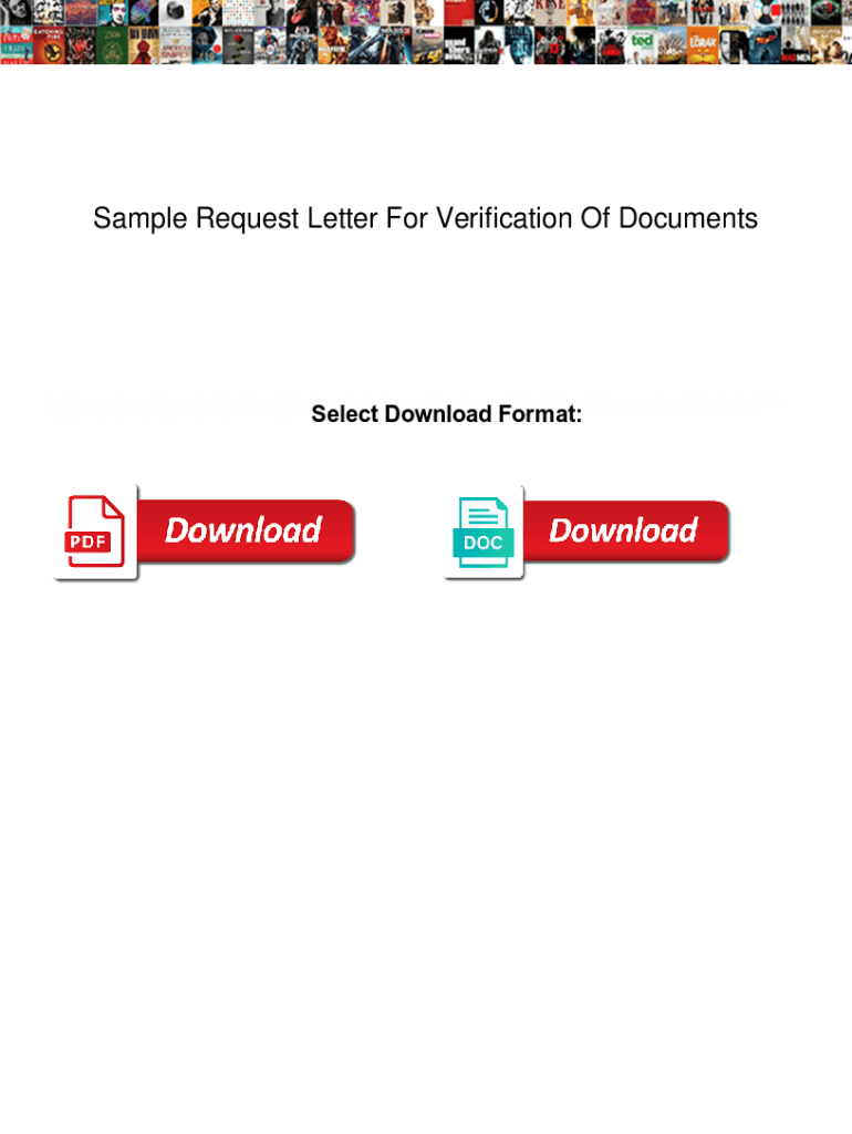Fillable Online Sample Request Letter For Verification Of Documents ...