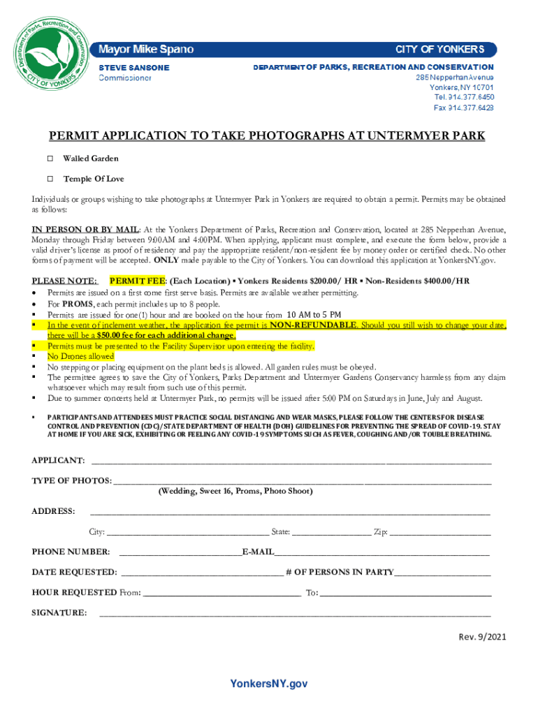 Fillable Online Filming & Still Photography Permits (U.S. National ...