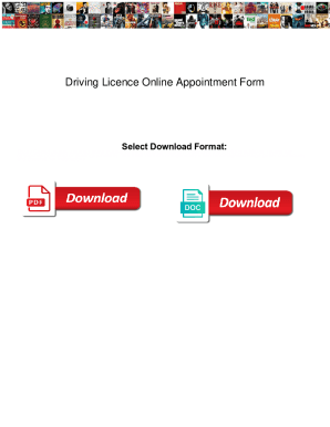 Fillable Online Driving Licence Online Appointment Form. Driving ...