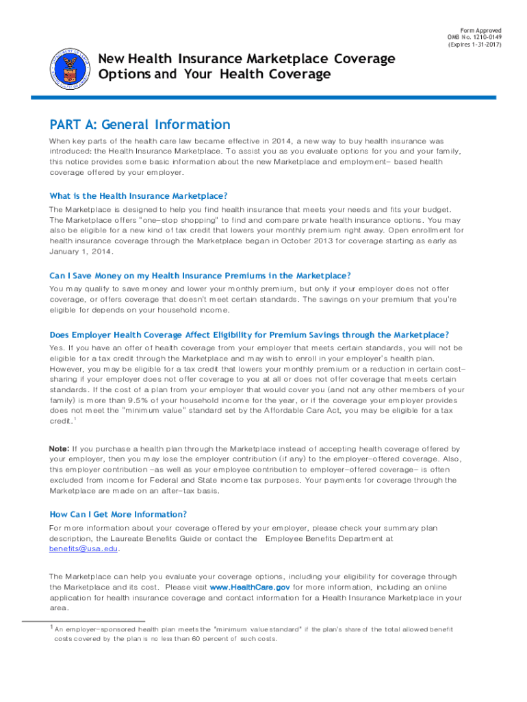 Fillable Online wiki.spu.edudownloadattachmentsForm Approved Options and Your Health Coverage ...