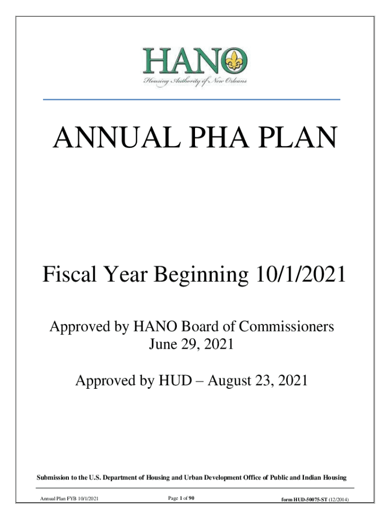 Fillable Online ANNUAL PHA PLAN Fax Email Print - pdfFiller