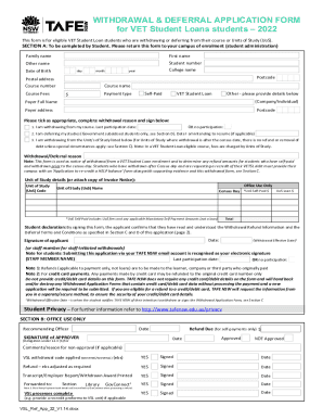 Fillable Online vet-student-loans-withdrawal-deferral-application-form. vet-student-loans ...