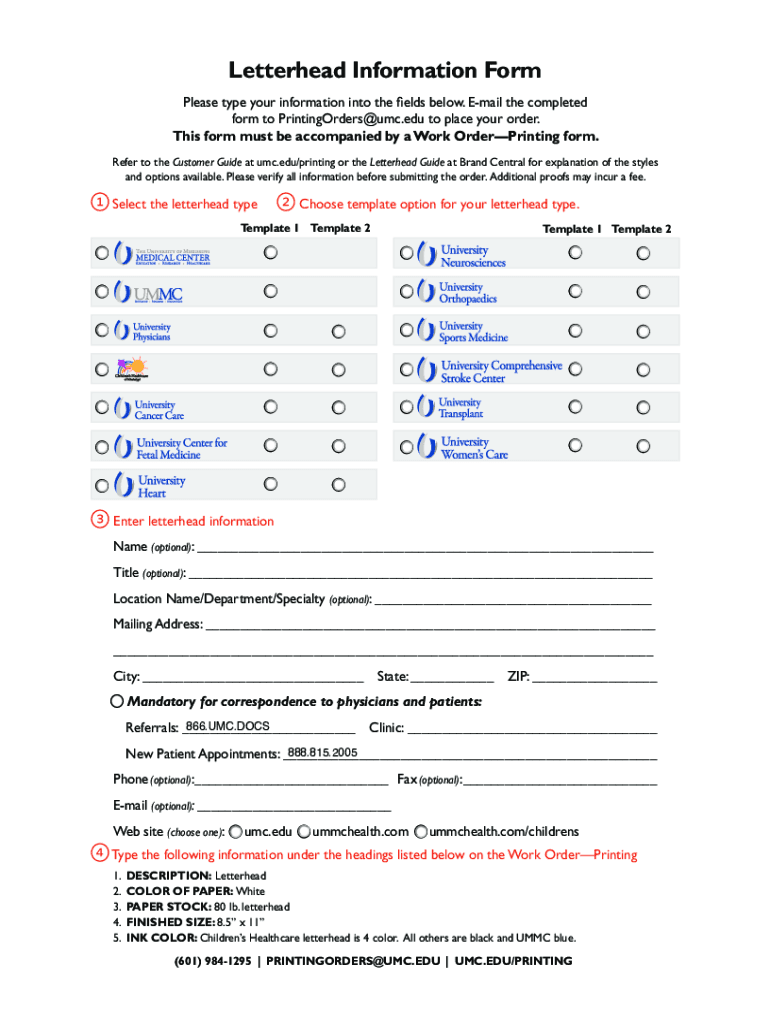 Fillable Online Umc Letterhead - Fill and Sign Printable Template OnlineUS Legal Forms Fax Email ...