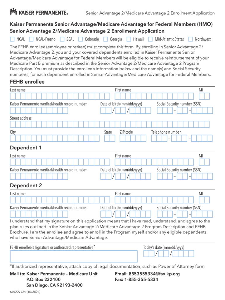 Fillable Online healthplans kaiserpermanente about.kaiserpermanente.orgWere transforming health ...