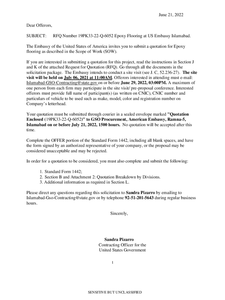 Fillable Online Procurement Solicitation Packages - U.S. Embassy ...