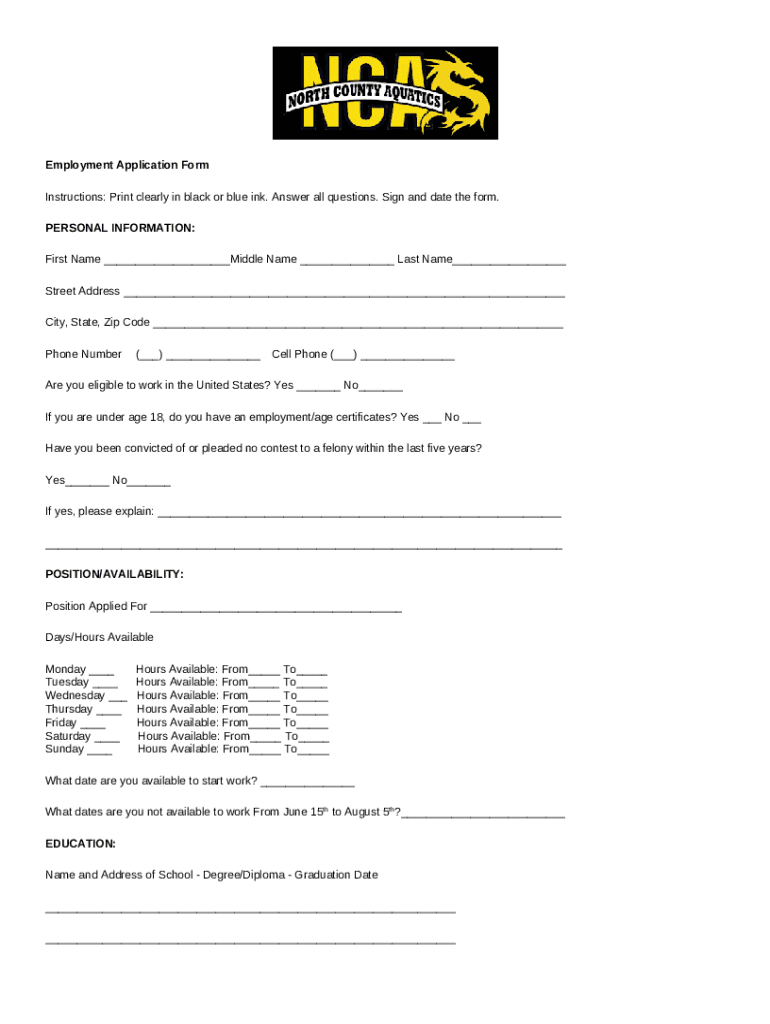 Sample Job Application - ctaeir.org Doc Template | pdfFiller