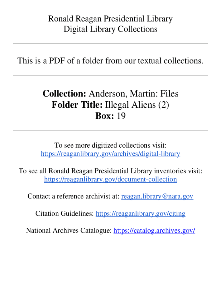Fillable Online Collection: Anderson, Martin: Files Folder Title ...