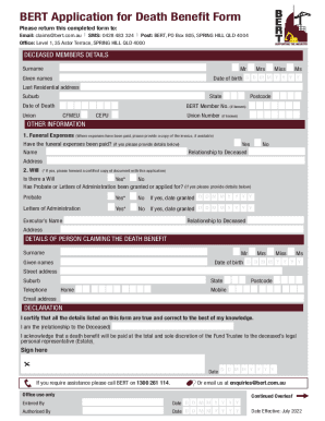 Fillable Online www.bert.com.aumedia1313BERT Claim Form Fax Email Print ...