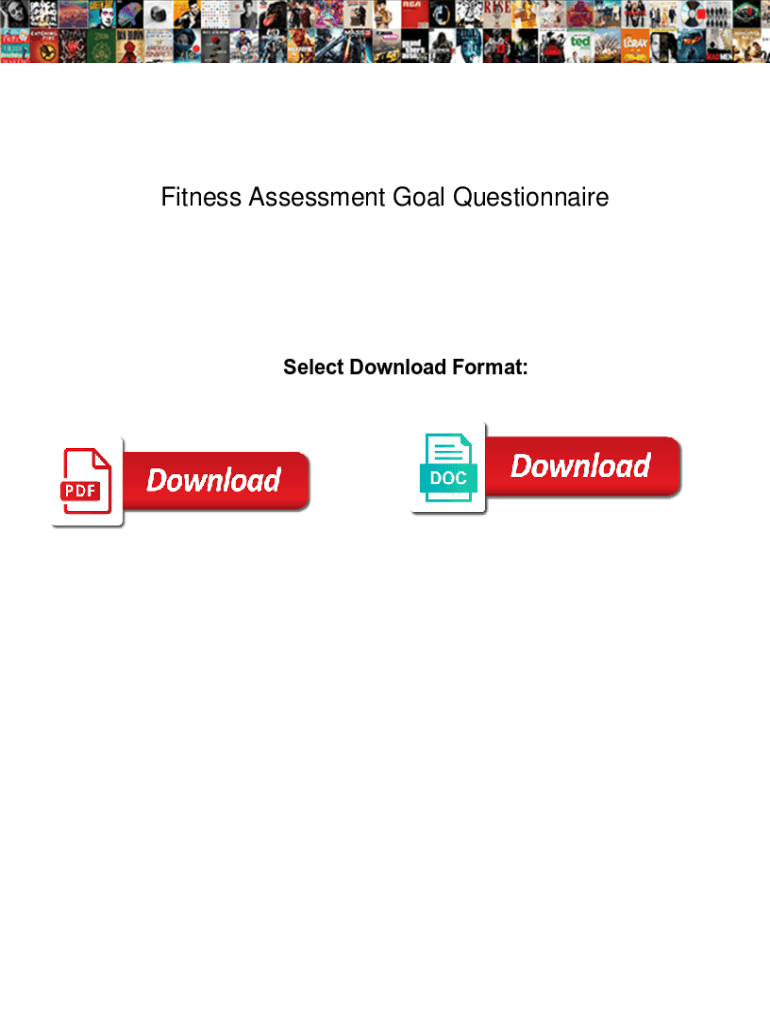 Fillable Online Fitness Assessment Goal Questionnaire. Fitness ...