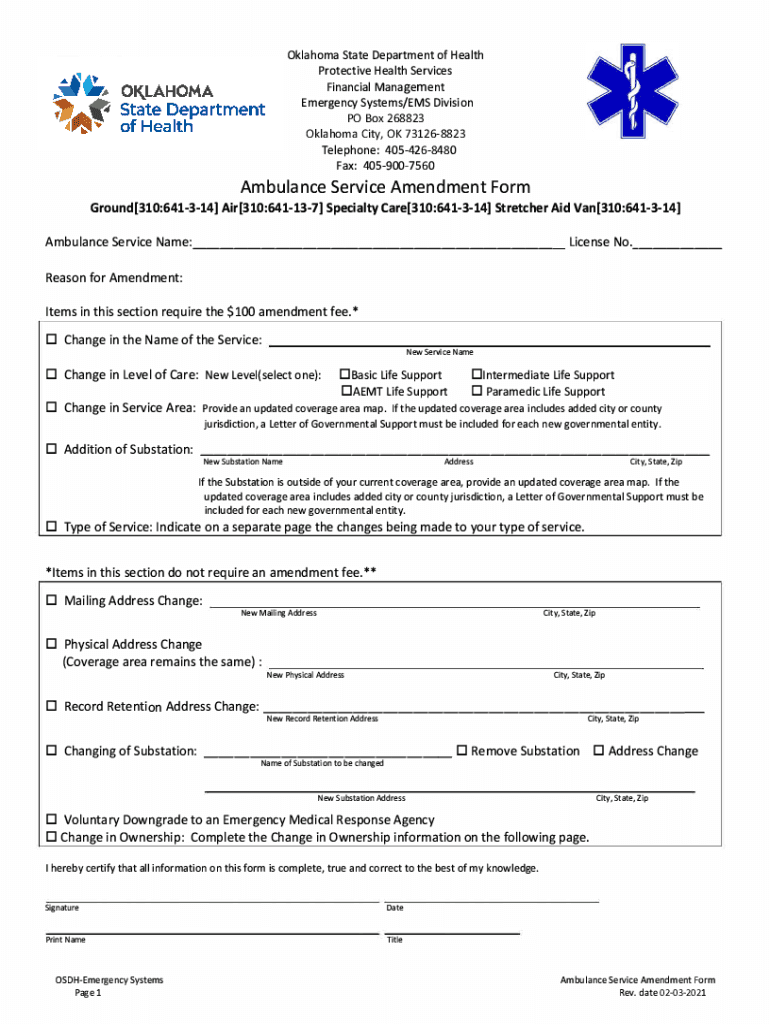 Fillable Online EMS Division Forms - Oklahoma Fax Email Print - pdfFiller