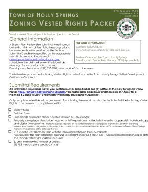Fillable Online town of holly springs - zoning vested rights packet Fax ...