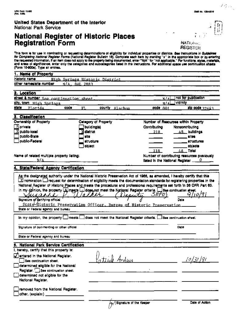 Fillable Online NP8 Form 10-900 (Rtv. S-M) United States Department of ...