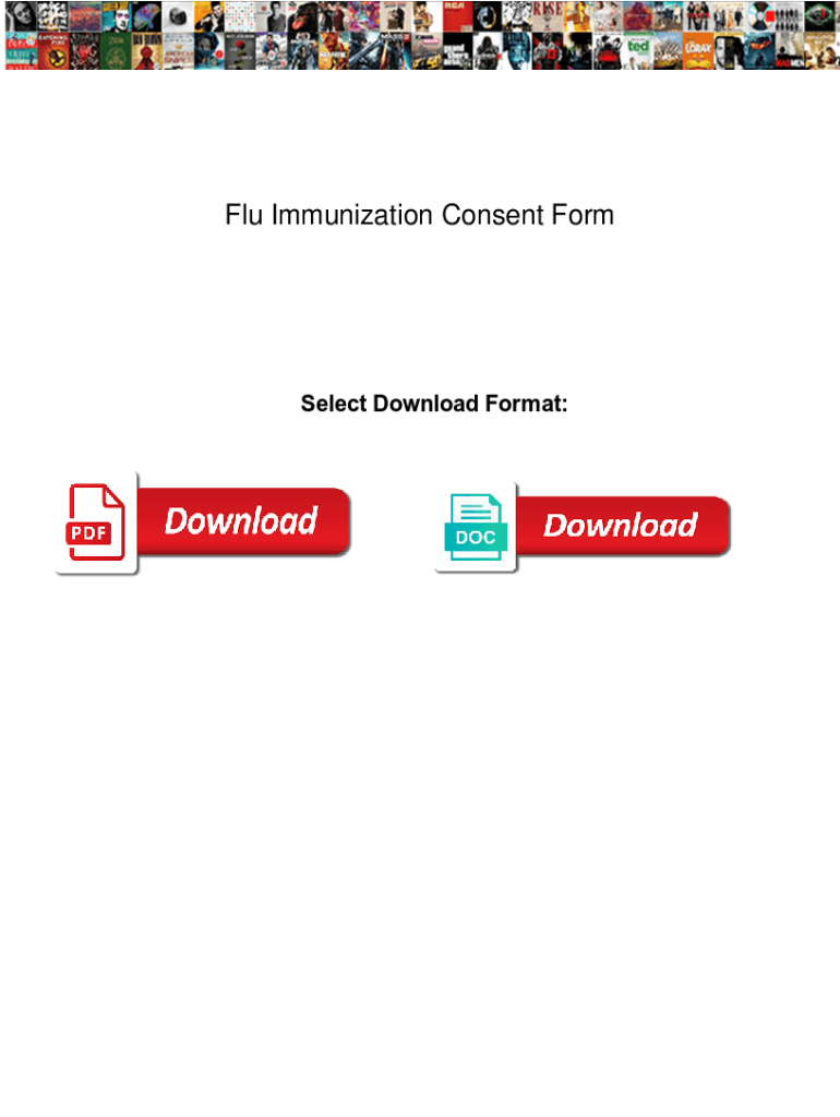 Fillable Online Flu Immunization Consent Form. Flu Immunization Consent ...