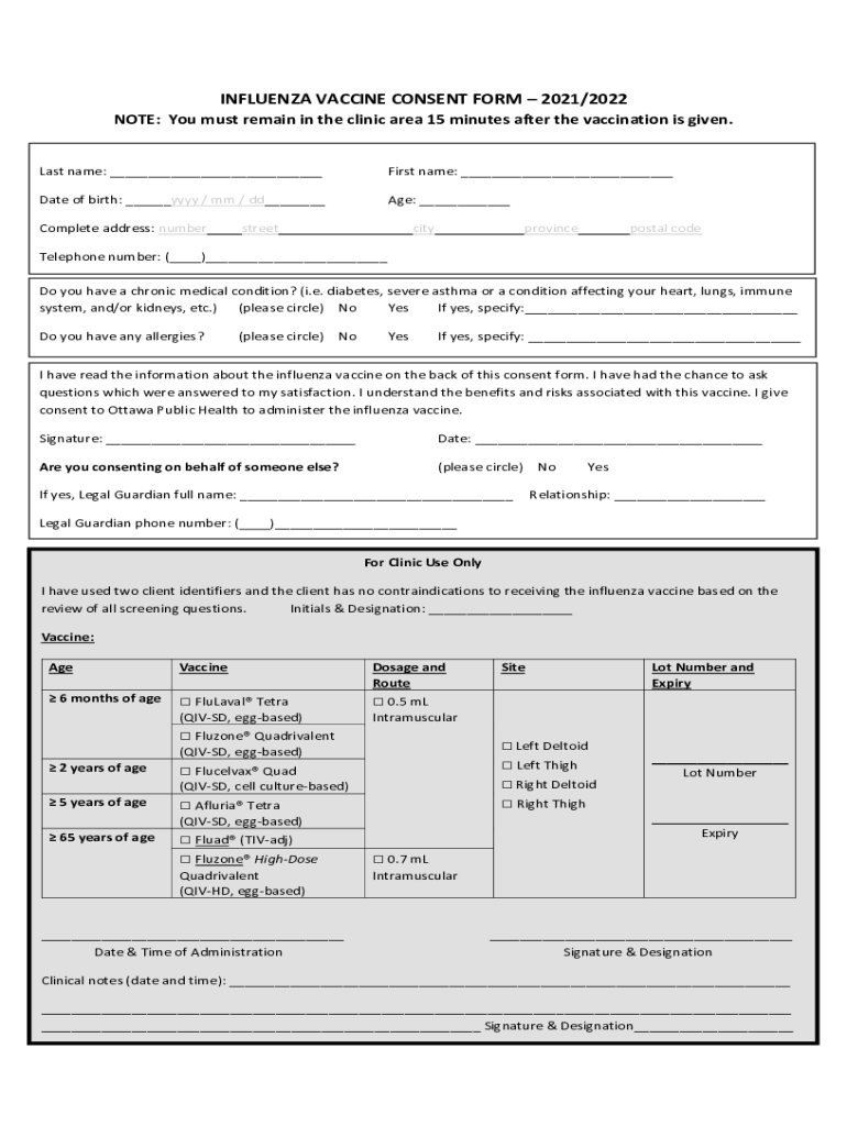 Fillable Online Routine and Influenza Immunization Services During the ...