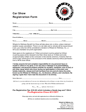 Fillable Online CLASSIC CAR SHOW REGISTRAION - form.jotform.com Fax ...