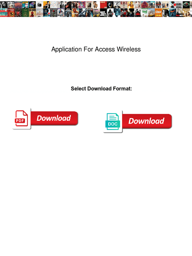 Fillable Online Application For Access Wireless. Application For Access ...