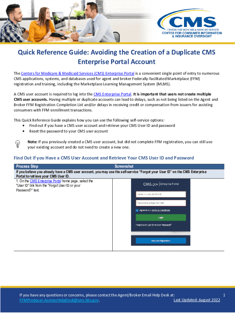 Fillable Online Quick Reference Guide: Avoiding the Creation of Duplicate CMS ... Fax Email ...