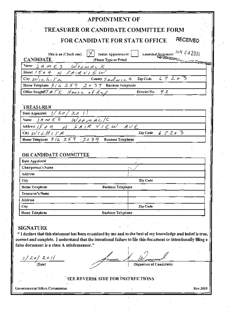 Fillable Online ethics ks L- X tt2 Fax Email Print - pdfFiller