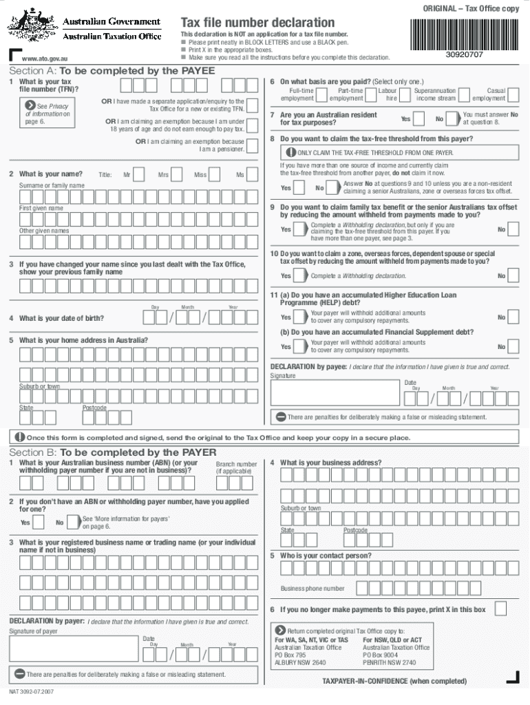 Fillable Online Get The Free Tax File Declaration Form 2019 2022 Fax
