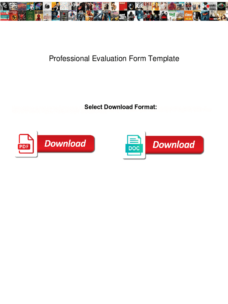 Fillable Online Professional Evaluation Form Template. Professional ...