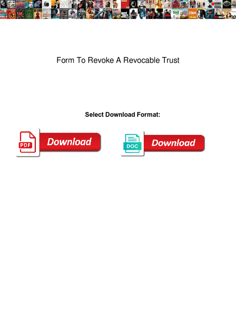 Fillable Online Form To Revoke A Revocable Trust. Form To Revoke A ...